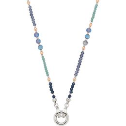 Leonardo Charm-Kette »Halskette Natalina Clip&Mix« mit Glasperle edelstahlfarben-gelbgoldfarben-blau-türkis-schwarz Inspiriert von den Farben des...
