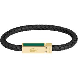 Lacoste Lederarmband &raquo;ROCKEL&laquo; mit Emaille schwarz-gelbgoldfarben-gr&uuml;n 19 cm Moderner Armschmuck der Marke Lacoste