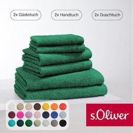 s.Oliver Handtuch Set »Premium Qualität, 600 gr/m²« Set 6 Stk. Walkfrottier 2 Gästetücher 30x50, 2 Handtücher 50x100, 2 Duschtücher 70x140 grün...
