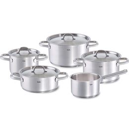 Fissler Topf-Set »Family Line« Set, 1 Bratentopf 20 cm, je 1 Kochtopf 16/20/24 cm, 1 Stielkasserolle 16cm, 9 Stk. tlg. Edelstahl 18/10 edelstahlfarben