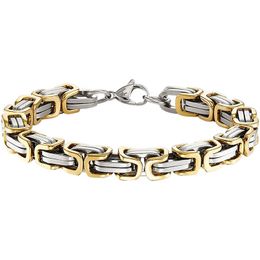 Bruno Banani Edelstahlarmband »Schmuck« edelstahlfarben-gelbgoldfarben 21 cm Edler Königskettengliederung Armschmuck
