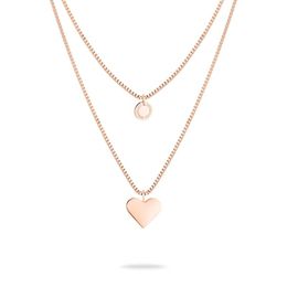 Liebeskind Berlin Kette mit Anhänger »Schmuck Edelstahl Layered Love Herz« roségoldfarben Modische Halskette