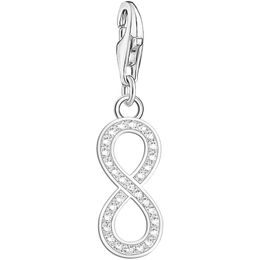 Thomas Sabo Charm-Einhänger »Infinity/Unendlichkeitsschleife mit Zirkoniasteinen« mit Zirkonia (synth.) silberfarben-weiß + weiß Charm-Anhänger...