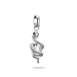 Thomas Sabo Charm-Einhänger »Charm Schlangen-Optik - Connect« mit Zirkonia (synth.) silberfarben-kristallweiß + kristallweiß Charm Schlangen-Design...