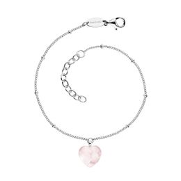 Engelsrufer Silberarmband »With Love - Herzensangelegenheit« mit Rosenquarz silberfarben-rosa + rosa 20 cm Herz-Armband - symbolisiert Liebe und...
