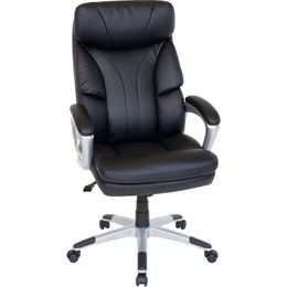 Duo Collection Chefsessel &raquo;Theodor XXL&laquo; () belastbar bis 150 KG schwarz + silber Belastbarkeit bis zu 150 kg - S-Form R&uuml;ckenlehne mit...