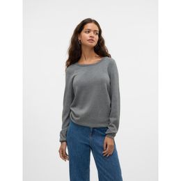 Véro Moda VERO MODA Rundhalspullover »VMCARE SHINE LS O-NECK PULLOVER« mit leichtem Glitzereffekt Medium Grey Melange Detail:W. SILVER LUREX S S Pullover von...