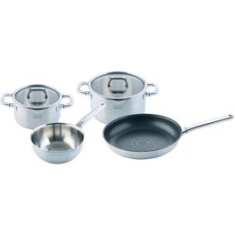 Johann Lafer Topf-Set »Lafer« Set, je 1x Fleischtopf Ø 20/24 cm, 1 Sauteuse Ø 20 cm, 1 Bratpfanne Ø 28 cm, 6 Stk. tlg. Edelstahl 18/10 edelstahlfarben