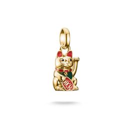 Thomas Sabo Charm-Einhänger »Charm Maneki-neko / Winkekatze vergoldet - Connect« gelbgoldfarben-rot-grün Charm Maneki-neko / Winkekatze vergoldet –...