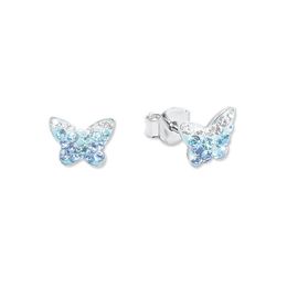 Amor Paar Ohrstecker »Schmetterling« mit Preciosa Crystal silberfarben-türkis-kristallweiß-blau + türkis-kristallweiß-blau Zauberhafter Ohrschmuck