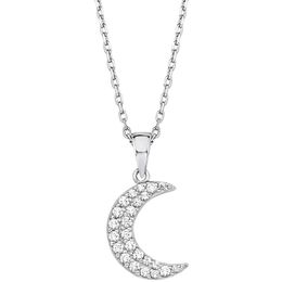 Amor Kette mit Anhänger »Mond« mit Zirkonia (synth.) Silber-925 Zauberhaft schöner Halsschmuck