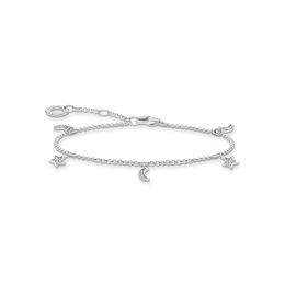 Thomas Sabo Armband »Stern & Mond« mit Zirkonia (synth.) silberfarben-weiß + weiß 19 Armband Stern & Mond silber