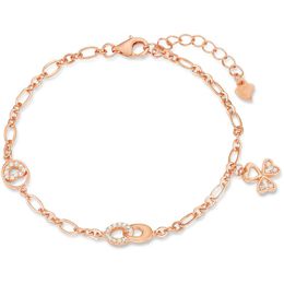 Amor Armband »Herz« mit Zirkonia (synth.) Silber-925-roségoldfarben + kristallweiß 19 cm Charmante Armkette für Damen