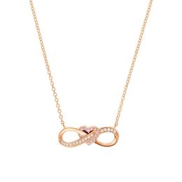 Amor Kette mit Anhänger »Infinity« mit Zirkonia (synth.) roségoldfarben-kristallweiß-Rosa Stylishe Halskette mit Anhänger im Infinity-Design für Damen