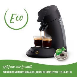 PHILIPS SENSEO Kaffeepadmaschine »Original Plus ECO CSA210/22, mit zwei Kaffee-Einstellungen« aus 80% rec. Plastik Klavierlackschwarz