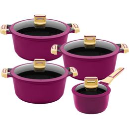 King Kochtopf »GOURMET« Set, 8 Stk. tlg. Aluminiumguss aubergine