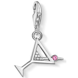 Thomas Sabo Charm-Einhänger »Cocktail« mit Zirkonia (synth.) silberfarben-weiß-rosa + weiß-rosa Trendiger Charm-Anhänger mit Cocktailmotiv
