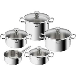 Tefal Topf-Set »Duetto Induktion, robust und hochwertig, Induktions Töpfe Set« Set, 1x Stielkasserolle 16 cm, je 1 Kochtopf mit Deckel 18/20/22/24...
