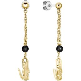 Lacoste Damen Paar Ohrh&auml;nger &raquo;DEVA&laquo; mit Agate oder Onyx gold