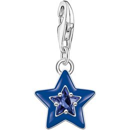 Thomas Sabo Charm Stern »mit Steinen und Kaltemaille« mit Glas-Keramik Stein oder Zirkonia (synth.) silberfarben-blau + blau Charm-Anhänger Stern...