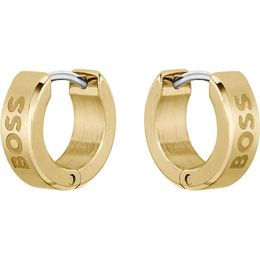 BOSS Paar Creolen »ODELL« gelbgoldfarben-edelstahlfarben 12 mm BOSS Schmuck - Herrenohrschmuck