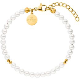 PURELEI Armband &raquo;Schmuck Geschenk Finesse Armschmuck Armkette&laquo; mit S&uuml;&szlig;wasserzuchtperle gelbgoldfarben-wei&szlig; 19 cm Perlenarmband