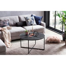 Salesfever Couchtisch &raquo;Caorle Coffeetable im eleganten Stil&laquo; Elegantes Design mit Marmoroptik-Tischplatte Schwarz/schwarz + Schwarz + Schwarz...
