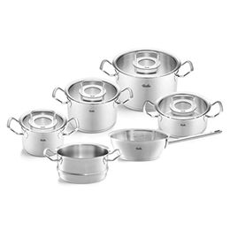 Fissler Topf-Set »Original-Profi Collection « Set, Kochtopf 16/20/24 + Bratentopf 20 + Sauteuse 20 + Dämpfeinsatz 20cm, 6 Stk. tlg. Edelstahl 18/10...