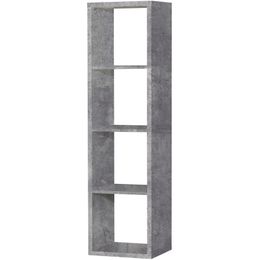 FORTE Standregal &raquo;Mauro, FSC -zertifiziert&laquo; Fachgr&ouml;&szlig;e 33x33cm, 4 F&auml;cher betonoptik Lichtgrau