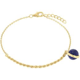 Amor Armband »Kugel Kordelkettengliederung« mit Lapislazuli gelbgoldfarben-blau + Blau 19 cm Stilvolles Armband mit Anhänger für Damen der Marke Amor