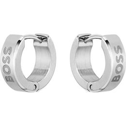 BOSS Paar Creolen »ODELL« edelstahlfarben 12 mm BOSS Schmuck - Herrenohrschmuck