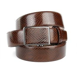 Anthoni Crown Lederg&uuml;rtel, mit Reptil-Muster dunkelbraun