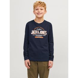 Jack & Jones JACK & JONES JUNIOR Langarmshirt &raquo;JJELOGO TEE LS O-NECK 2 COL NOOS JNR&laquo; Navy Blazer 140 140 Bequemes Langarmshirt von Jack & Jones Junior