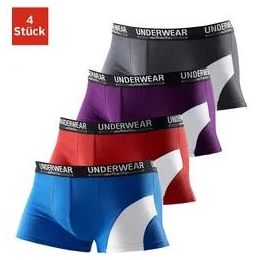 AUTHENTIC UNDERWEAR "Boxershorts f&uuml;r Herren" Packung, 4 Stk. mit kontrastfarbenen Einsatz