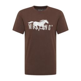 Mustang Kurzarmshirt »Herren Style Austin« braun XL XL Lässiger Schnitt