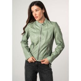 Mauritius Lederjacke »MWFilla« mit kleinem Stehkragen mint XS