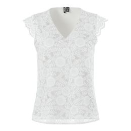 Pieces Spitzentop &raquo;PCOLLINE SL LACE V-NECK TOP WVN NOOS&laquo; Cloud Dancer M M Shirt von Pieces