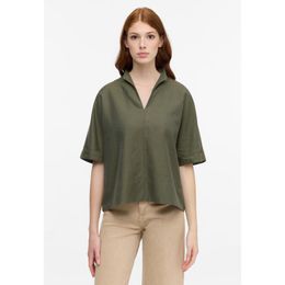 Eterna Longbluse »OVERSIZE FIT« EASY IRON (bügelleicht) olive 38 38 Kelch-Kragen