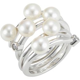 ADRIANA Perlenring »Schmuck Geschenk Silber 925 Fingerring Ring Viareggio« Made in Germany - mit Zirkonia (synth.) - mit Süßwasserzuchtperle...