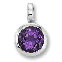 Kettenanhänger ONE ELEMENT "Amethyst Zarge Anhänger aus 333 Weißgold", silber, Schmuckanhänger, Damen, Gold Weißgold 333, Gold, Weißgold 333, Damen Gold Schmuck Zarge