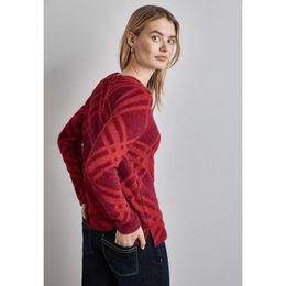 Street One Strickpullover »mit Karomuster« mit Karomuster beet red 38 38 Flauschiger Pullover von Street One