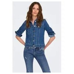 Jeansjacke Only "ONLWONDER &ndash; Jeansjacke in kurzer Form mit Stretch", Damen, Gr. M, blau, Denim/Jeans, Obermaterial: 70% Baumwolle, 21% Polyester, 8% Viskose, 1% Elasthan, unifarben, normal, Jacken Jeansjacke, figurbetont, casual, Denim, Baumwollmischung, Brusttaschen