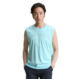 Tom Tailor T-Shirt mit Logo-Print caribbean turquoise XXL XXL Tanktop von Tom Tailor