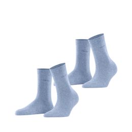 Socken Esprit "Basic Easy", Damen, Gr. 35-38, blau (jeans), Baumwollmischung, unifarben, normal, Socken, ohne einschneidendes Bündchen, Basic-Socke, Uni-Strümpfe atmungsaktiv