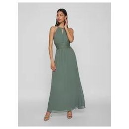 Maxikleid Vila "VIMILINA HALTERNECK MAXI DRESS - NOOS", Damen, Gr. 38, N-Gr, gr&uuml;n (laurel wreath detail:elastic), Web, Obermaterial: 100% Polyester, unifarben, regular fit kn&ouml;chellang, Neckholder, Kleider Maxikleid, Sommerkleid