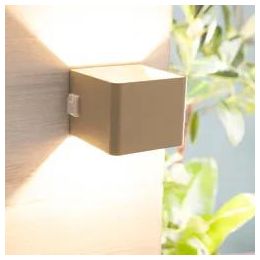Brilliant Au&szlig;en-Wandleuchte "Iseo - portable Akkuleuchte inkl. Magnetplatte", beige (mattbeige), 1, H: 8cm, 1 Stk., Leuchten, Akku, 300 lm, 3000 K, USB, schwarz, mobile Au&szlig;enlampe, Wandlampe