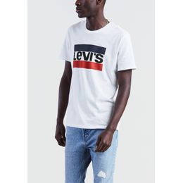 Levi's T-Shirt LEVI'S, Herren, Gr. S, weiß, Jersey, Obermaterial: 100% Baumwolle, bedruckt, unifarben, normal, Rundhals, Shirts, mit großem Logoprint