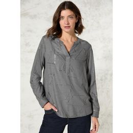 Cecil Langarmbluse mit Folienprint platinum grey mel. M (40) M (40) Bluse von Cecil
