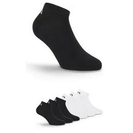 Socken Fila "UNISEX INVISIBLE PLAIN SOCKS", Damen, Gr. 35-38, schwarz-wei&szlig; (schwarz, wei&szlig;), Baumwolle, Elasthan, Polyester, unifarben, elastisch, Socken Socken, mit eingestricktem Logo