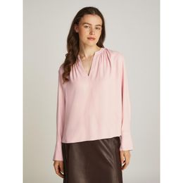 Tommy Hilfiger Langarmbluse &raquo;SOFT VIS V NECK LS BLOUSE&laquo; mit Raffungen Foggy Pink 38 38 Elegante Bluse von Tommy Hilfiger
